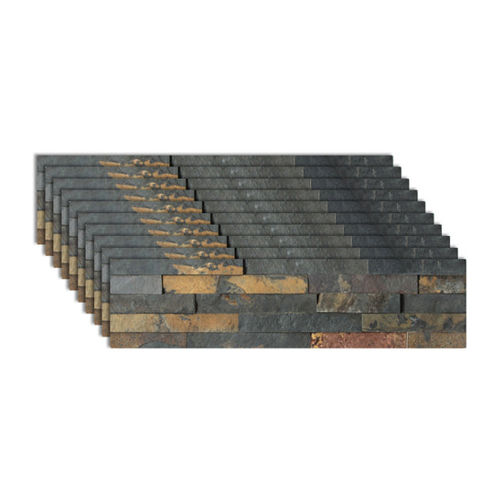 Rectangle Engineered Stone Tile Fire Resistant Stacked Stone Wall Tile ...