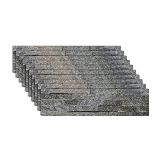Rectangle Engineered Stone Tile Fire Resistant Stacked Stone Wall Tile ...