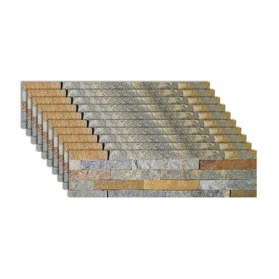 Rectangle Engineered Stone Tile Fire Resistant Stacked Stone Wall Tile ...