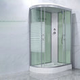 Round Shower Stall Double Sliding Shower Stall with Base Kit - Clearhalo
