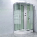 Round Shower Stall Double Sliding Shower Stall with Base Kit - Clearhalo