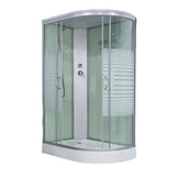 Round Shower Stall Double Sliding Shower Stall with Base Kit - Clearhalo