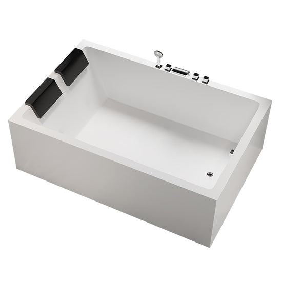 Modern Rectangular Acrylic Bathtub Stand Alone Soaking White Bath ...