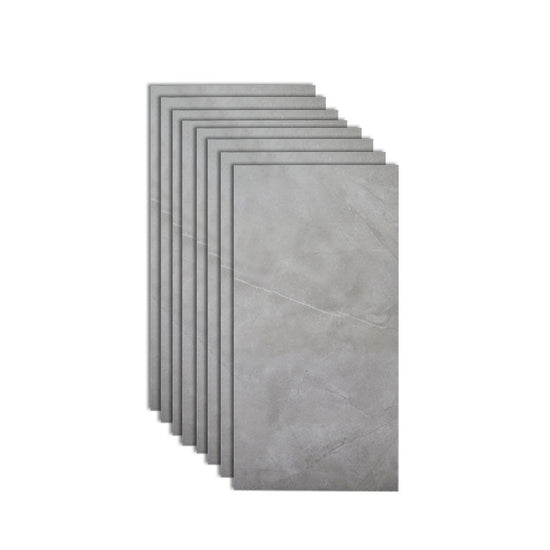 Gray Matte Singular Tile Marble Appearance Straight Edge Rectangular Floor Tile - Clearhalo