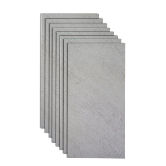 Gray Matte Singular Tile Marble Appearance Straight Edge Rectangular Floor Tile - Clearhalo