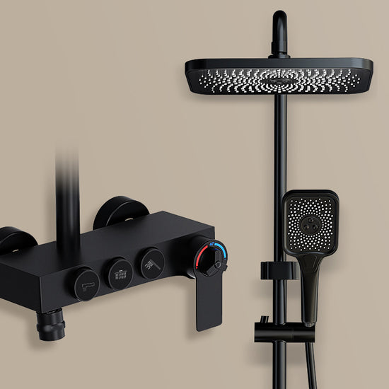 Modern Shower Set Solid Color Valve Included Bath Tub and Shower Head ...