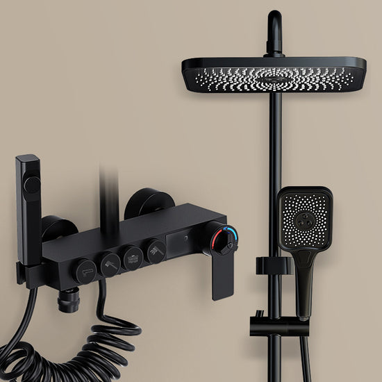 Modern Shower Set Solid Color Valve Included Bath Tub and Shower Head ...