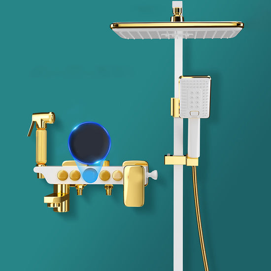 Slide Bar Shower System Adjustable Spray Pattern Shower Head Combo ...