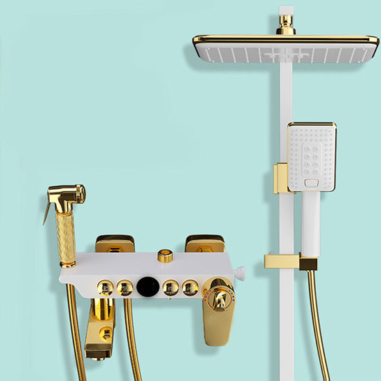 Slide Bar Shower System Adjustable Spray Pattern Shower Head Combo ...