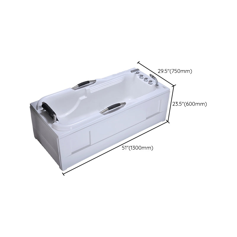 Stand Alone Acrylic Bathtub Rectangular Modern Soaking White Bath ...