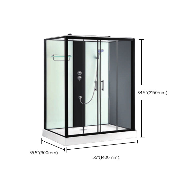 Tempered Glass Shower Stall Home Shower Stall with Towel Bar and Rain ...