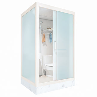 Home Shower Stall Rectangle Shower Stall with Faucet and Rain Shower ...