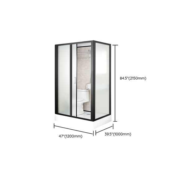 Rectangle Shower Stall Black Sliding Shower Stall with White Base ...