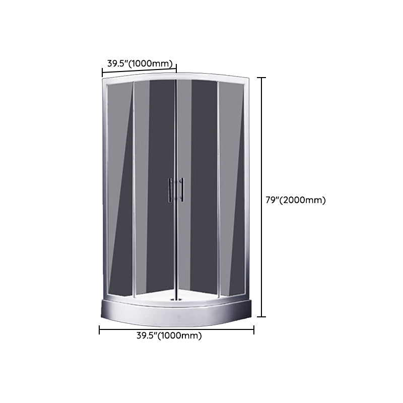 Round Shower Kit Tempered Glass Shower Enclosure with Door Handle ...