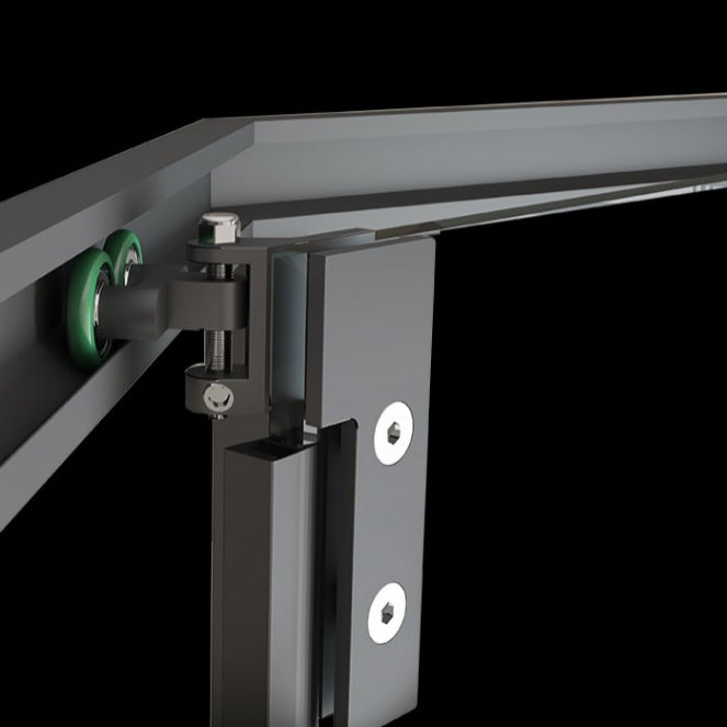 Framed Single Sliding Corner Shower Enclosure with Single Door Handles - Clearhalo