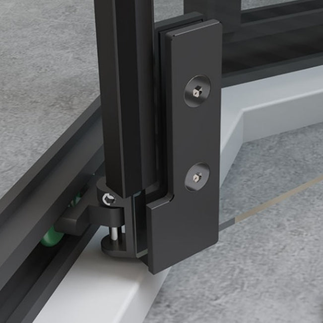 Framed Single Sliding Corner Shower Enclosure with Single Door Handles - Clearhalo