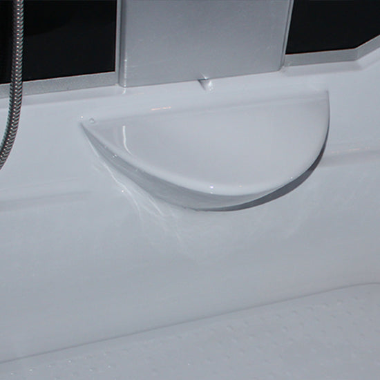 Tempered Glass Shower Stall Corner Shower Stall with Towel Bar - Clearhalo