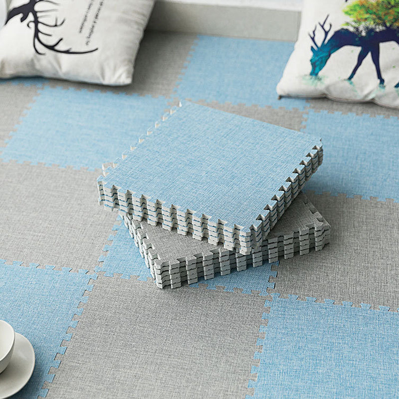 Interlocking Carpet Tiles Foam Solid Color Indoor Carpet Tiles - Clearhalo