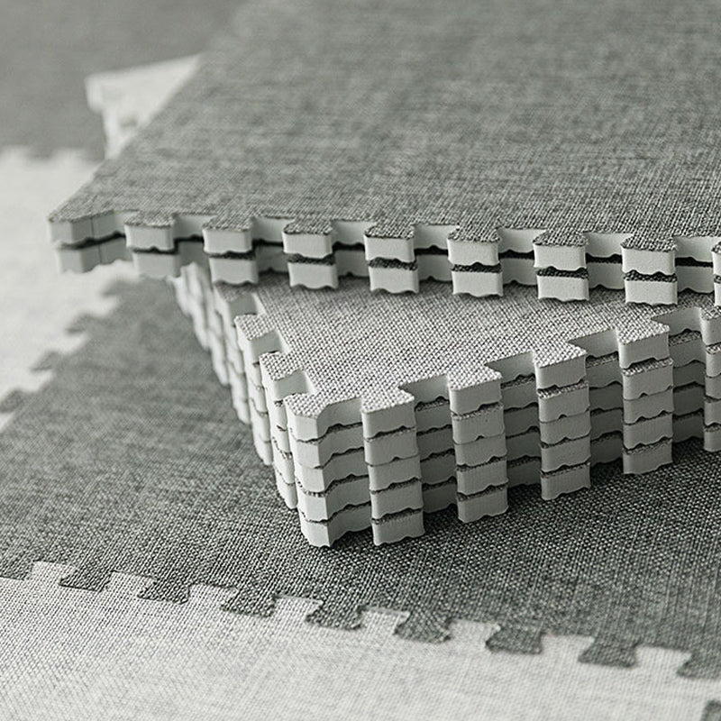 Interlocking Carpet Tiles Foam Solid Color Indoor Carpet Tiles - Clearhalo
