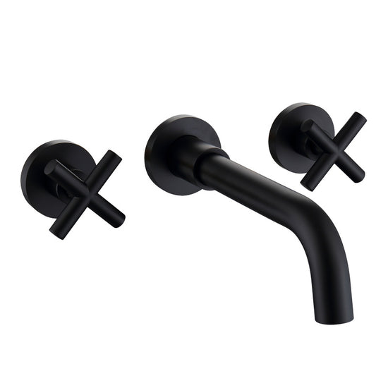 Modern Circular Bathroom Sink Faucet with 2 Handles Wall Mounted ...