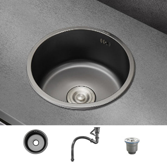 Kitchen Sink Round Single Bowl Fade Resistant Undermount Stainless ...
