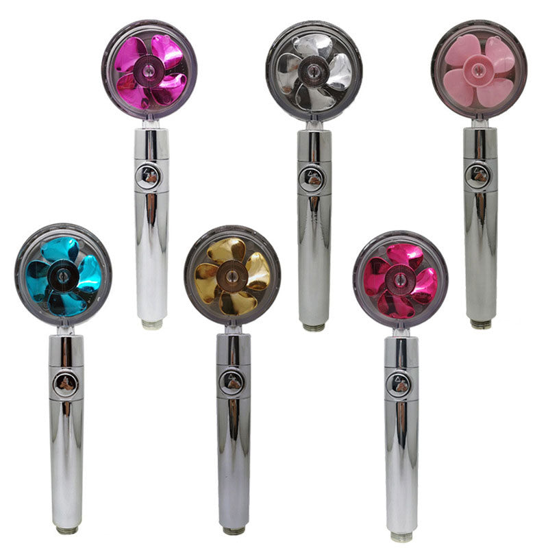 Contemporary Handheld Supercharged Shower Head Round Spray Head - Clearhalo