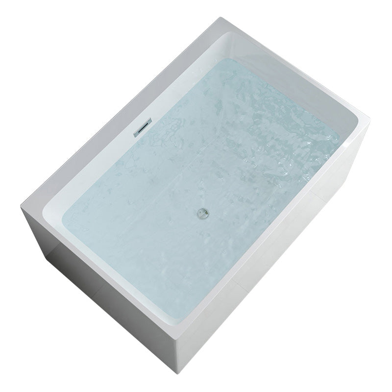 Modern Rectangular White Bath Freestanding Acrylic Soaking Bathtub ...