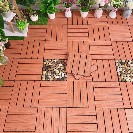 Deck Plank Wooden Outdoor Waterproof Slip Resistant Floor Board - Clearhalo
