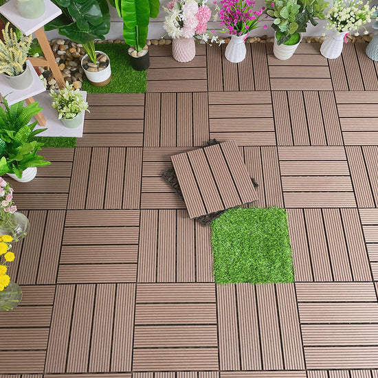 Deck Plank Wooden Outdoor Waterproof Slip Resistant Floor Board - Clearhalo
