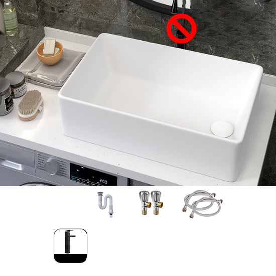 Modern Style Trough Bathroom Sink Rectangle Ceramic Trough Bathroom ...