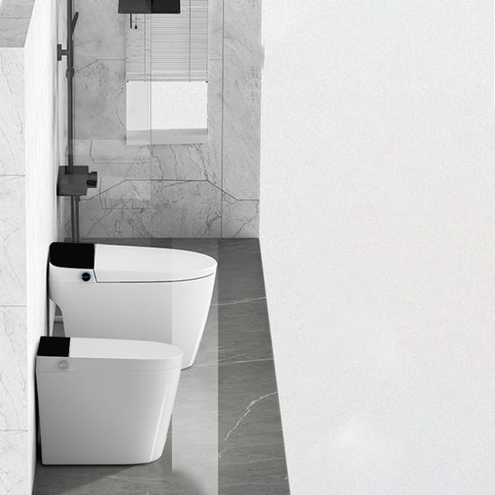 Modern Elongated Floor Mount Bidet Smart Bidet with Heated Seat - Clearhalo