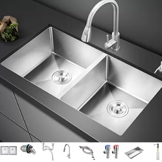 Modern Undermount Kitchen Sink Stainless Steel Kitchen Sink with Faucet ...