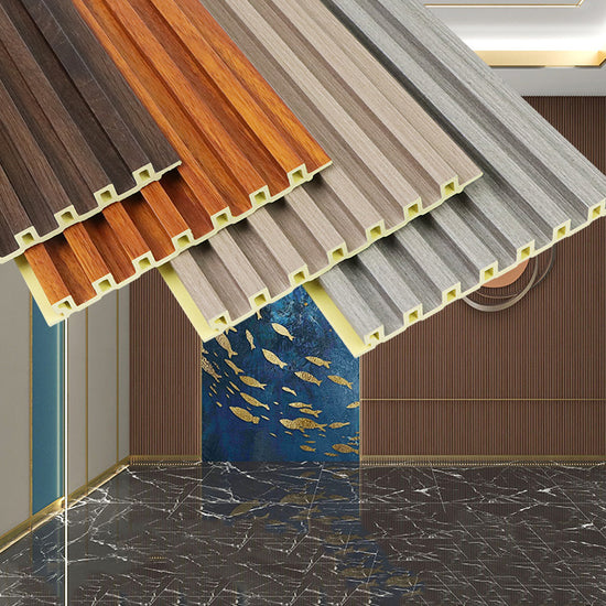 Modern Wood Paneling Smooth Wall Interior Wood Water Proof Plank Set of ...