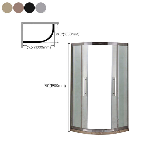 Round Tempered Glass Shower Stall Framed Easy Clean Glass Shower ...