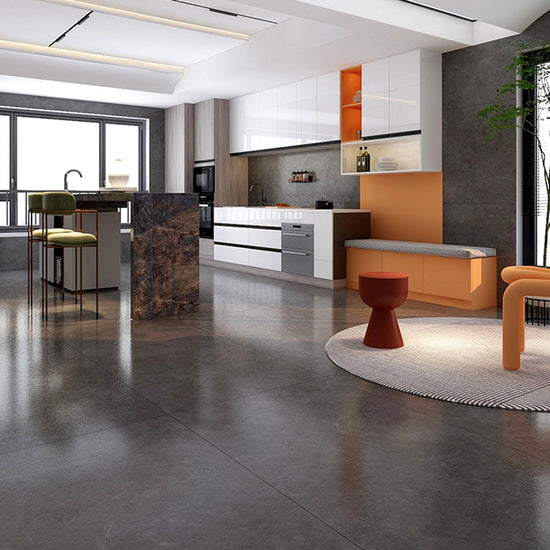 Rectangular Floor Tile Vintage Matte Gray Floor and Wall Tile - Clearhalo