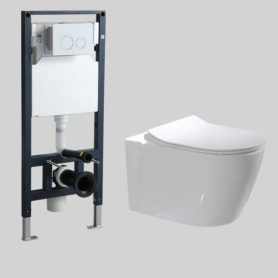Modern Wall Mount Flush Toilet White Urine Toilet with Seat for ...