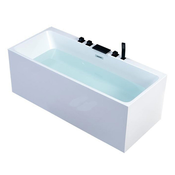 Back to Wall Soaking Bathtub Antique Finish Rectangular Modern Bath Tub ...