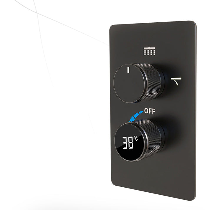 Modern Shower Head Combo Brass Wall Mounted Temperature Control Shower ...