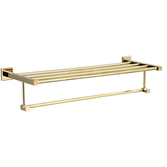 Gold Modern Bathroom Set, Polished Gold, 4 Piece, Towel Bar, Paper ...