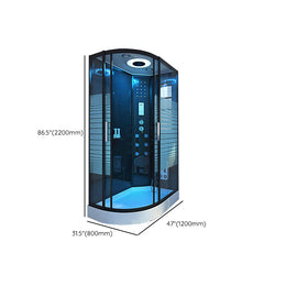 Clear Tempered Glass Shower Stall Framed Rounded Shower Stall with Base ...