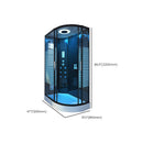 Clear Tempered Glass Shower Stall Framed Rounded Shower Stall with Base ...