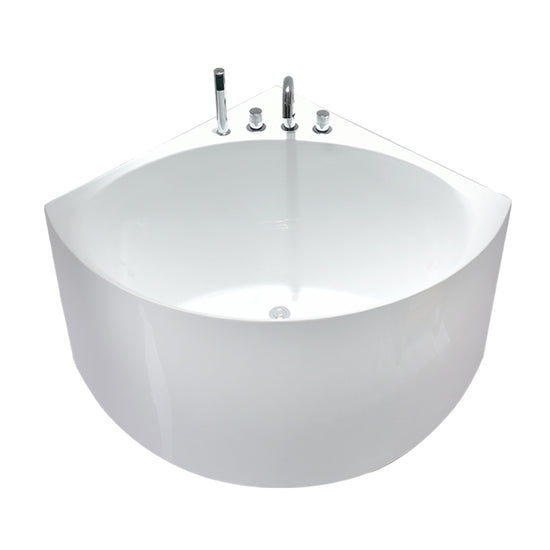 Back to Wall Bathtub Antique Finish Soaking Modern Corner Bath Tub ...