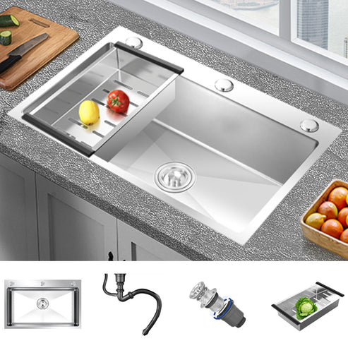 Stainless Steel Kitchen Sink Rectangular Shape Kitchen Sink with Drain ...