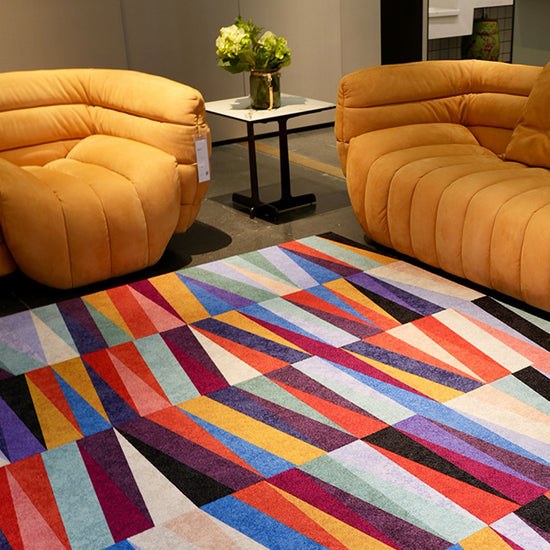 Modern Carpet Tiles Geometric Print Square Stain Resistant Carpet Tiles ...