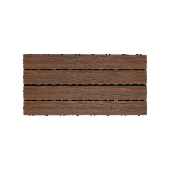 Tradition Square Wood Tile Wire Brushed Brown Engineered Wood for Patio ...