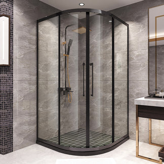 Round Shower Enclosure Double Sliding Door Tempered Glass Shower Room ...