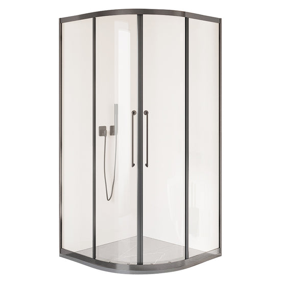 Round Shower Enclosure Double Sliding Door Tempered Glass Shower Room ...