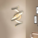 Ivory Ribbon Wall Light Sconce Minimalism LED Acrylic Wall Mounted ...