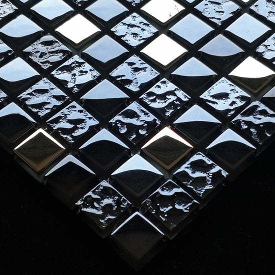 Glass Mosaic Tile Square Shape Wall Tile with Fade Resistant - Clearhalo