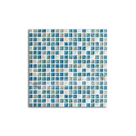 Glass Mosaic Tile Square Shape Wall Tile with Fade Resistant - Clearhalo